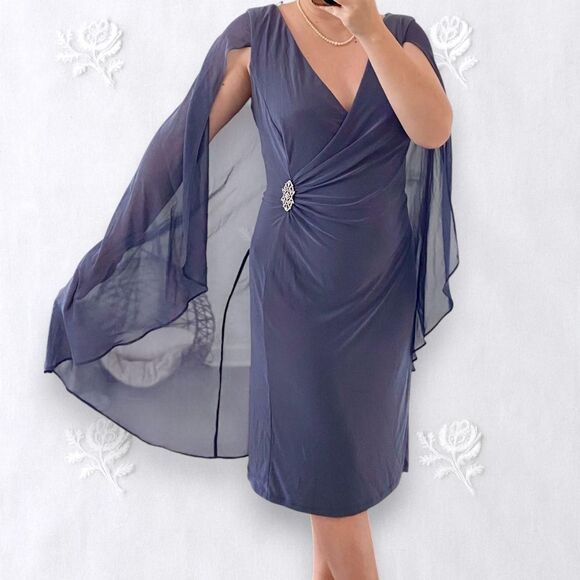 R&M Richards | Dresses | Rm Richards Ethereal Celestial Gray Silver ...
